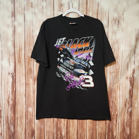 Shirts | Vintage 9s Dale Earnhardt Jet Black Attack 2sided Nascar Race ...